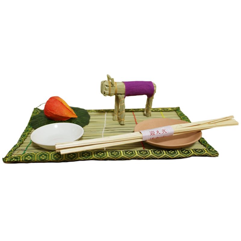 ペット供養 お盆 お盆飾りセット 精霊馬 お清めセットつき ろうそく8本入り Cセット