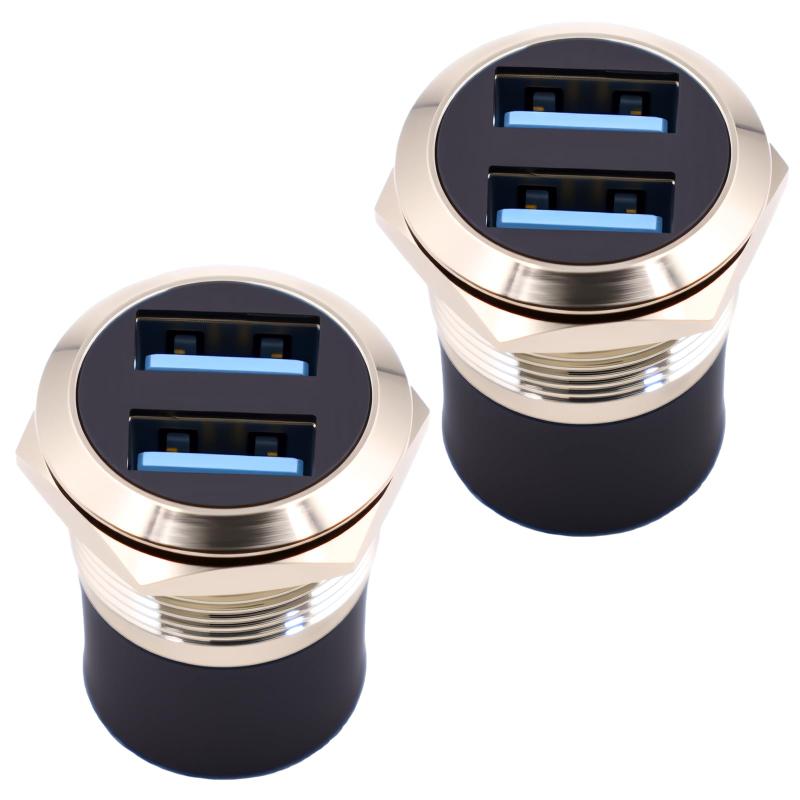 Poyiccot USB 3.0 パネルマウントコネクタ、標準の D 字型取り付け穴により、USB3.0 アダプターを固定するかどうかを選択できるため、エンジニアリング用途で非常に便利です。