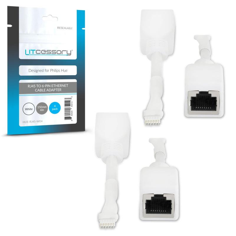 Litcessory RJ45 に 6 ピン イーサネット ケーブル アダプタ にとって Philips Hue Lightstrip Plus✔注意-正しいバージョンを選択してください：フィリップスは、ライトストリップの2つのバージョン（...
