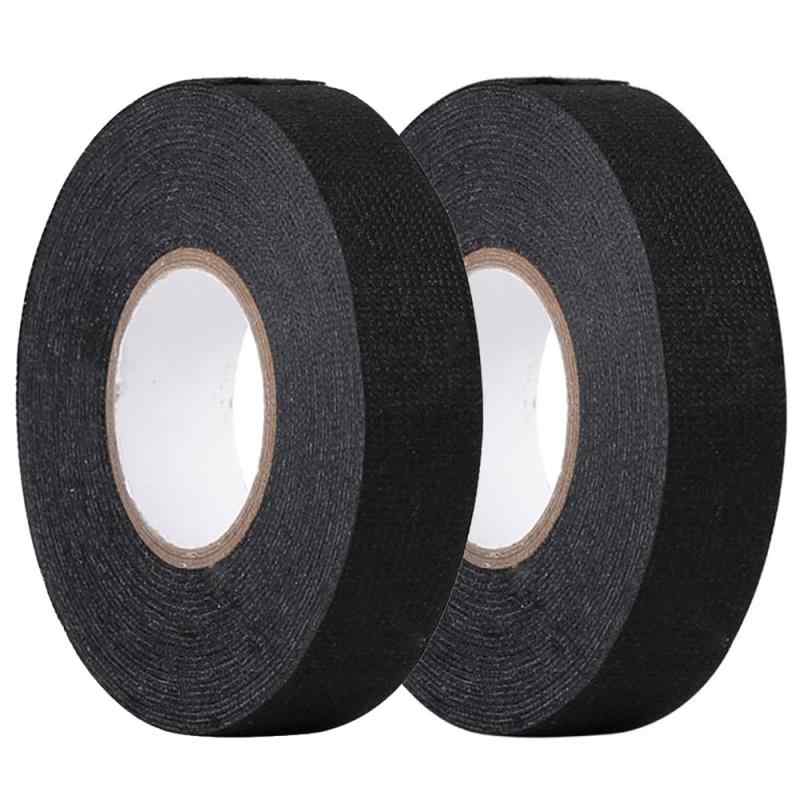 絶縁テープ ワイヤー馬具の配線テープ 自動車絶縁テープ 自動車生地テープ ワイヤー絶縁材の保護 高い粘着性 耐熱性 防水 騒音低減 19mm*15m 黒1.セット内容：ハーネステープ2個入、サイズ：19 mm*15 m、色：黒。2.良質のP...