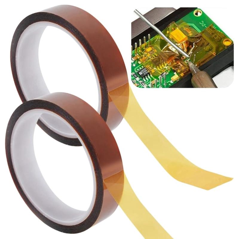 SHANGRI-LA 絶縁 耐熱 テープ 2個セット 幅10mm×長さ33m 耐高温260℃~300℃ 電子基板 マスキング ポリイミドテープ カプトンテープ 機械設備 保護 Gold Finger Tape【製品内容】：ポリイミドテープ×...