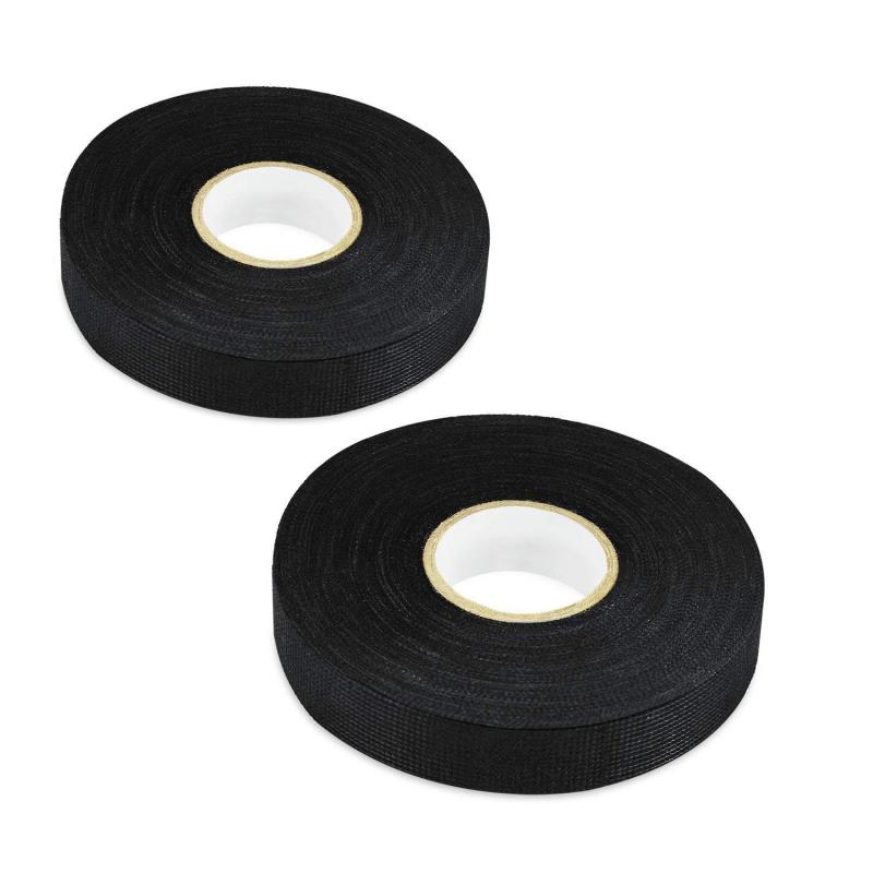 19mm x 25M 布テープ 自動車用耐熱性 アセテート粘着テープ 電気絶縁テープ 耐熱電子機器保護 黒 2PCS基材：アセテートクロス。手で切断可能。色：黒色。粘着力:2.7N/10mm●引張強度:67.4N/10mm。25m長さんが電...