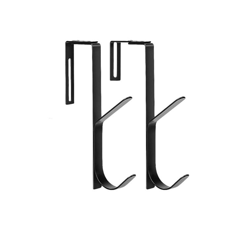 MULT パーテーションフック ドアハンガー オフィス 間仕切り ドアフック 帽子 バッグ掛け 金具 S字 大 ダブルフック 扉 幅33~99mm対応 ブラック 2個組仕様：オフィス間仕切りフックサイズ(約)：幅13mm×奥78mm×高15...