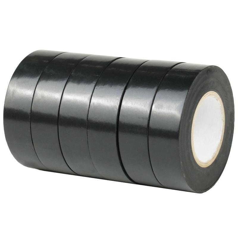 COSIMIXO 6パックの黒い電気テープ、19mm x 20m、プロフェッショナル難燃防水PVC電気絶縁テープで、全天候型家庭用屋外多目的電気絶縁ワイヤーラッピング用プロフェッショナルグレードの電気テープ - 非常に快適なPVCフィルム。...