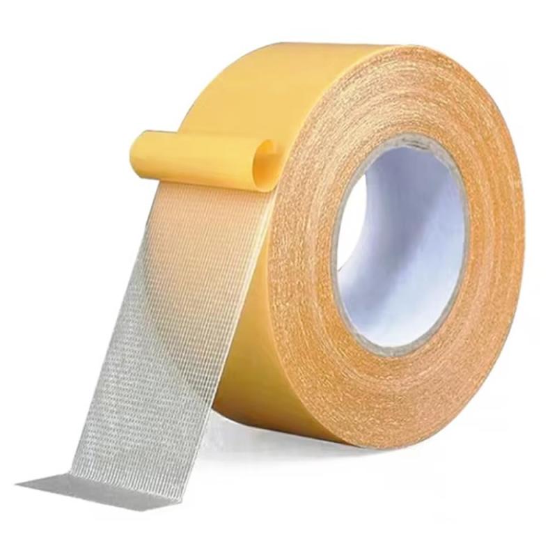 YJRUNFU 両面メッシュファイバーテープ 布用 強力で耐久性のあるメッシュファイバーテープ 丈夫なカーペットテープ 多機能 自由カット 家庭用 工業用 オフィス用 学校用など(30mm x 20m)【製品仕様】長さ20m、幅30mm、ご...