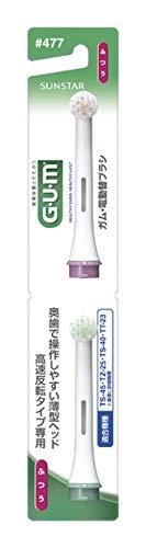 GUM(ガム) 電動歯ブラシ 替えブラシ #477 [高速反転タイプ専用] 2本組GUMの電動歯ブラシ用替ブラシです。内容量 :2本カラー :アソート商品の為、お色の指定は出来ません(ピンク+ブルー、ブルー+グリーン、ピンク+グリーン)