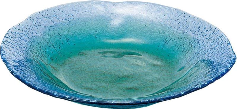 珊瑚の海 大皿 WA3309サイズ:21×21×4cm、口径:21cm本体重量:0.5kg材質:ソーダガラス原産国:日本