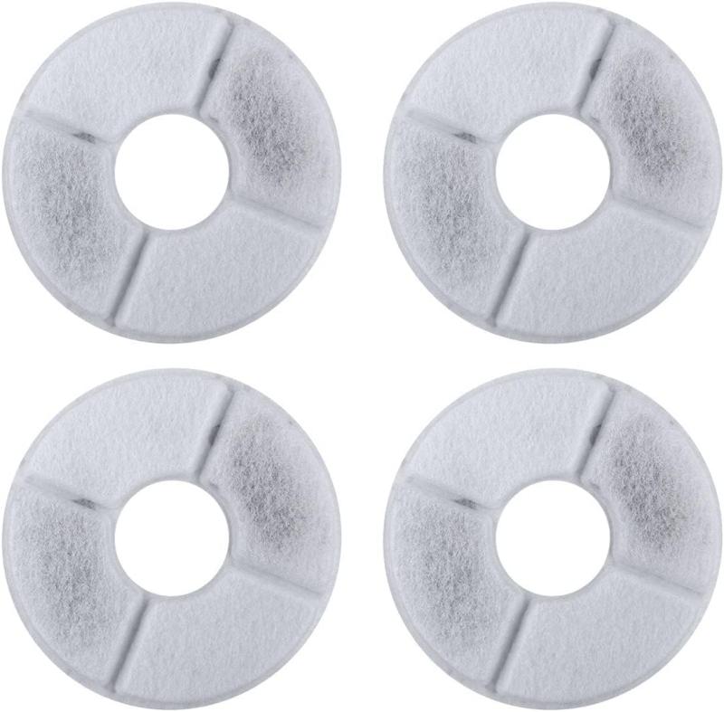 All4Pets 猫 給水器 フィルター 猫 水 フィルター 交換用 活性炭 イオン交換樹脂 個別包装 安全清潔 抗菌 下部尿路健康維持1.6L &amp;2.4L円形ペット給水器に適応 4枚入れ……適用範囲：All4Pets出品するフラワ...