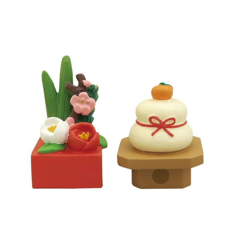 デコレコーポレーション concombre お正月ミニ飾りセット サイズ：約W3.5 D3.5 H3 ZSG-35580G生け花:約22×20×h37 鏡餅:約35×35×h30