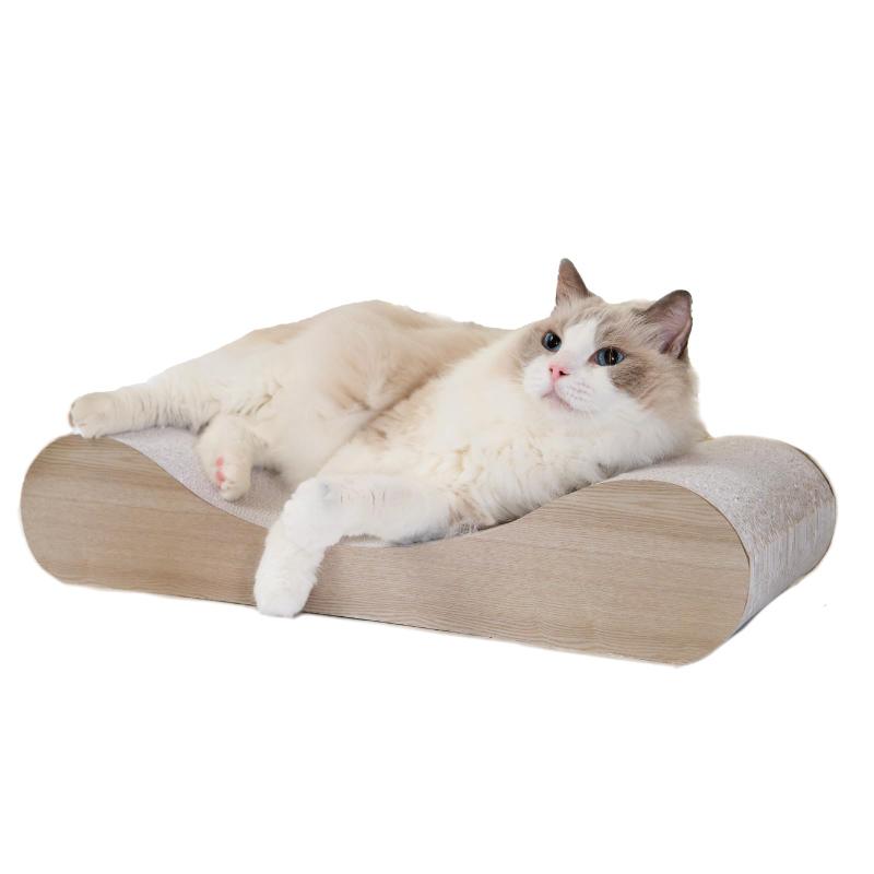 エイムクリエイツ ガリガリスイートソファグレージュバージンパルプを使ったワンランク上のネコ用つめとぎ。