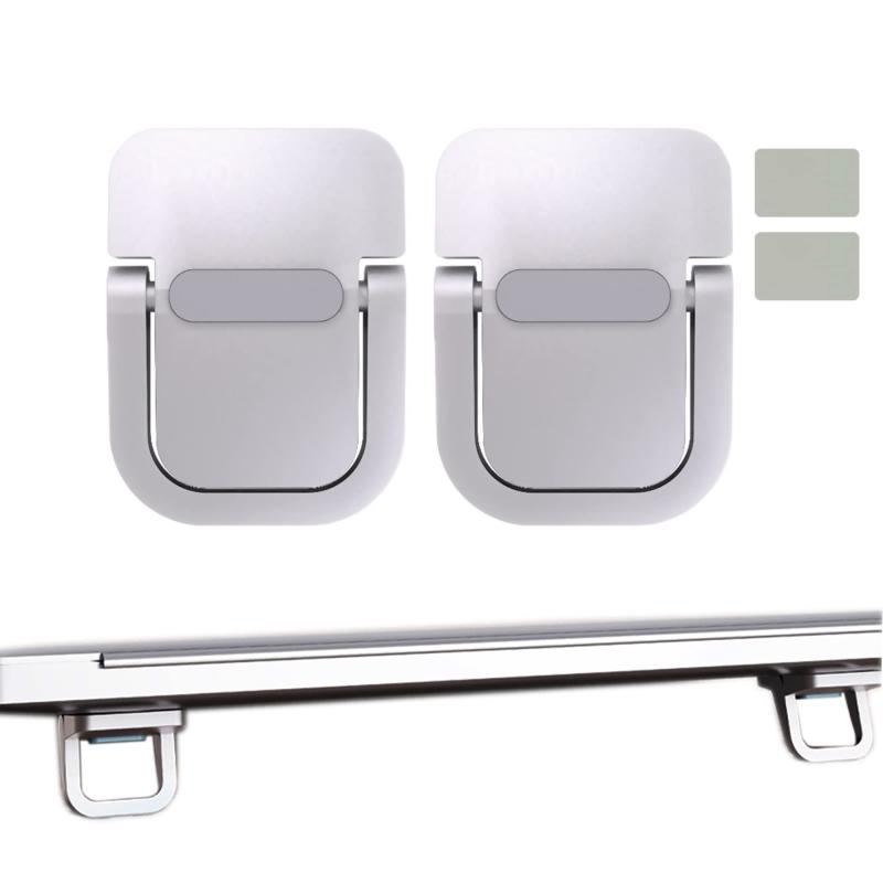 AIYUJIWU ノートパソコン スタンド ノートPCスタンド 人間工学 貼り付け型 折り畳み式 フットヒート 亜鉛合金製 耐久性 放熱 冷却 滑り止め 軽量 持ち運びに便利【放熱・冷却效果】 ノートPCの底面に空間を作ることで通気性を確保...