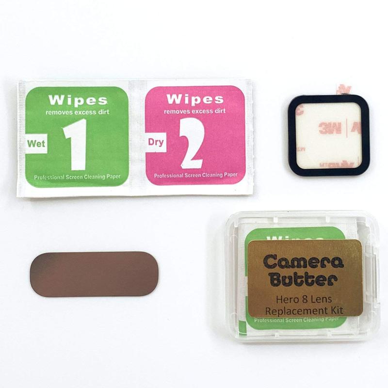 カメラバターレンズ交換キット GoPro Hero 8 ブラックアクションカメラ用(GoPro Hero 8 ブラックガラスレンズ交換キット)。超強力で高品質のゴリラガラス製。壊れたり傷ついたレンズを直接交換できます。取り付け簡単(ヒートガ...