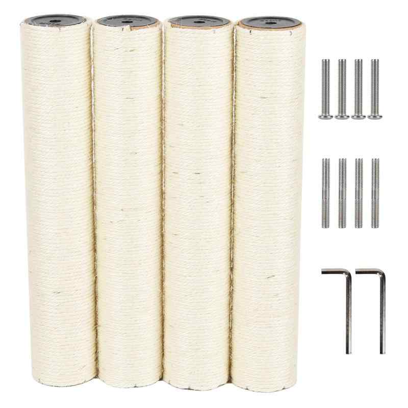 ECCIBOUN 4本セット 直径7.4cm サイザル麻耐久性良い：他の爪とぎポールより、厚さ3mmの紙管と直径4mmのサイザル麻紐で作た当製品はもっと丈夫で長持ちします。コスパ抜群：ポール4本は同じ作りのため、上下の組み替えも、上下180...
