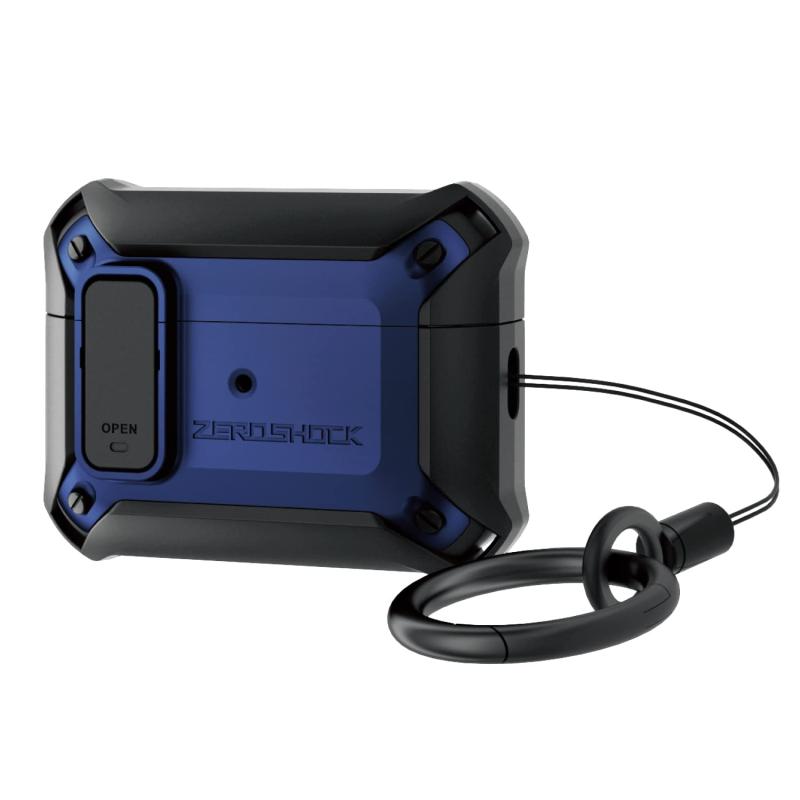 エレコム AirPods Pro 2 第2世代 2022年 用 ケース 耐衝撃 衝撃吸収 カラビナ付き ZEROSHOCK Lockシリーズ エアークッション 二層構造 コーナークッション magsafe充電 ワイヤレス充電 対応