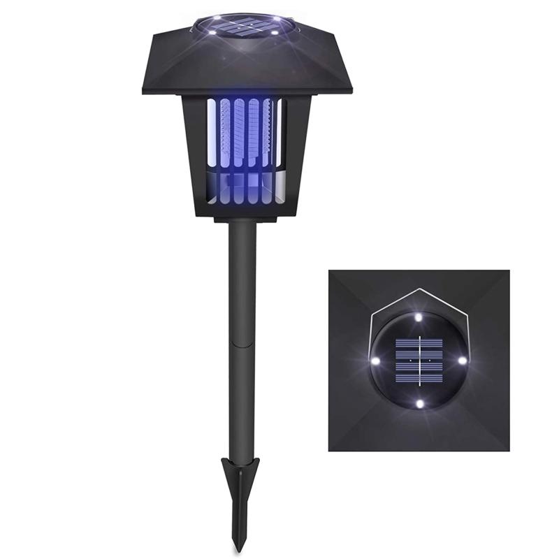 電撃殺虫器 ソーラー充電式 ガーデンライト 自動点灯捕虫器 薬剤不要 無害 高輝度なLEDランプを搭載 防水 照明と蚊取り両方使用できます 置く/吊り下げる/地面に挿す可能 屋外/庭/園芸/玄関【殺虫モード＆照明モード】電撃殺虫器はソーラー...