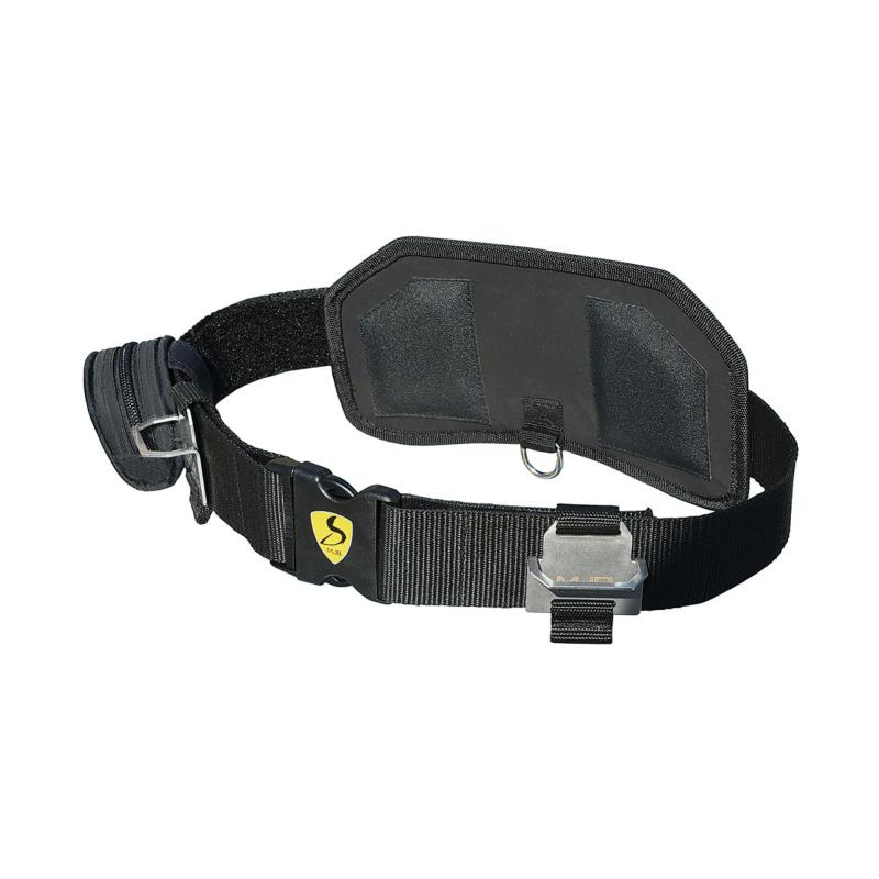 [シモツケ] 鮎サポートベルト ブラック×ゴールド L ウェスト85～120cm品番:SMB-380サイズ:L ウェスト85～120cmカラー:ブラック×ゴールド釣り場移動に便利な腰部Dカン装備好評のサポートベルト進化系