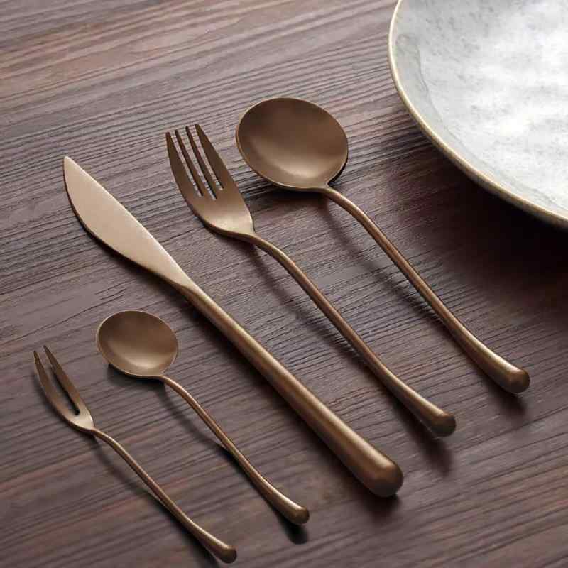 トレンドのホームアイテム インスタ風の流行の食器セット Gugrida洋食器セット、テーブルナイフ、スプーン、箸、フォーク、304（18/10）ステンレス鋼シリーズ、ホテルのテーブルウェア、 全【セット内容】