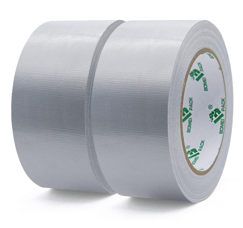 BOMEI PACK 粘着テープ 布テープ 白とシルバー 高耐久 シーリングテープ 防水 PE ダクトテープ シーリングテープ 50mmx25m2 ロール