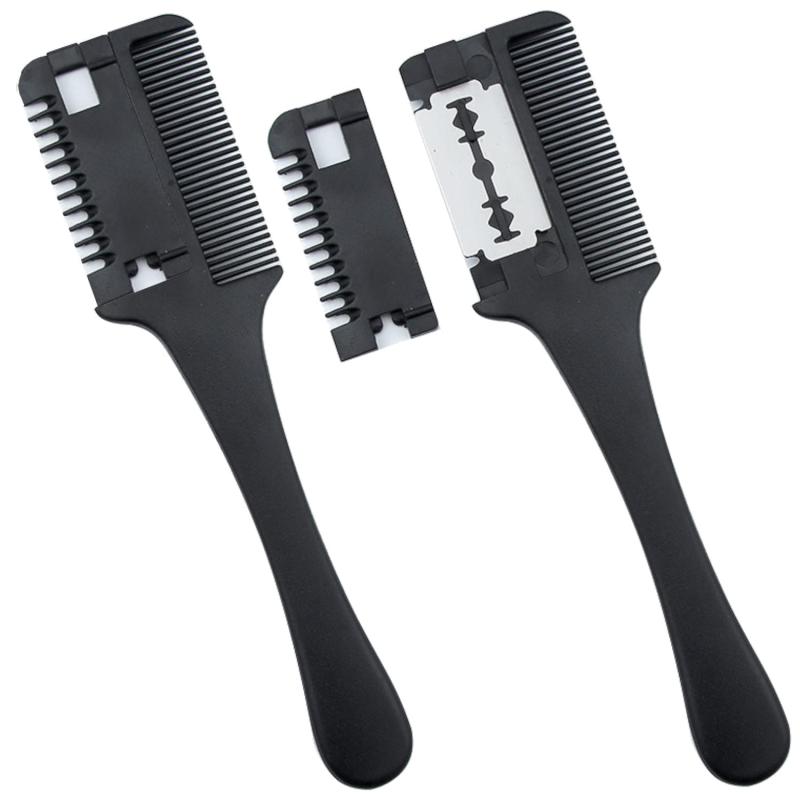 clowin ヘアーカッターくし ヘアコーム セルフカット コーム 櫛 家庭 理容用品 すきカミソリ 2本セット【カット＆スタイルが手軽に2WAYカッターコームの使い勝手が抜群】このヘアーカッターコームは、片面が櫛、片面カッターとなっていま...