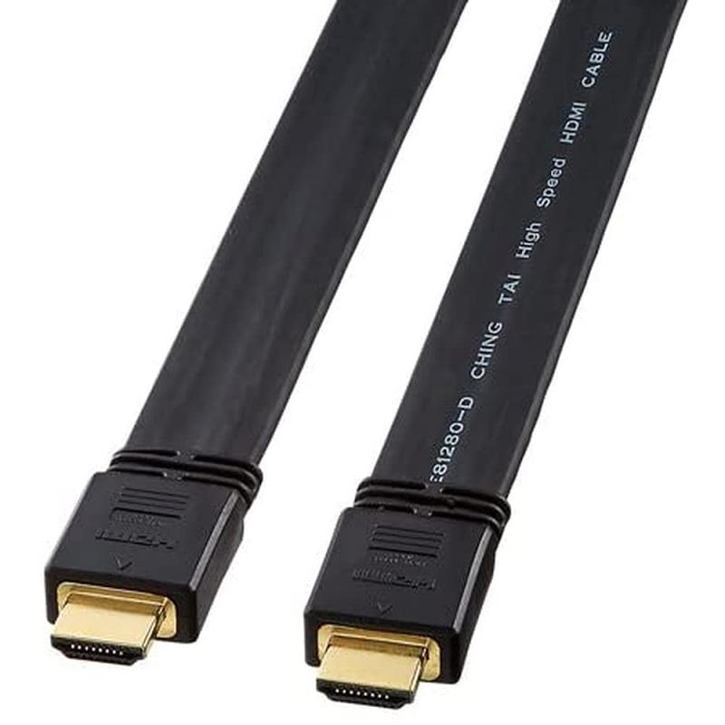 サンワサプライ フラットHDMIケーブル 10m ブラック KM-HD20-100FKフラット（薄型）ケーブルなので、機器の背面の狭いスペースでも配線が可能なので隙間やカーペット下などへもすっきり配線ができます。DVD・ハードディスク・ブル...