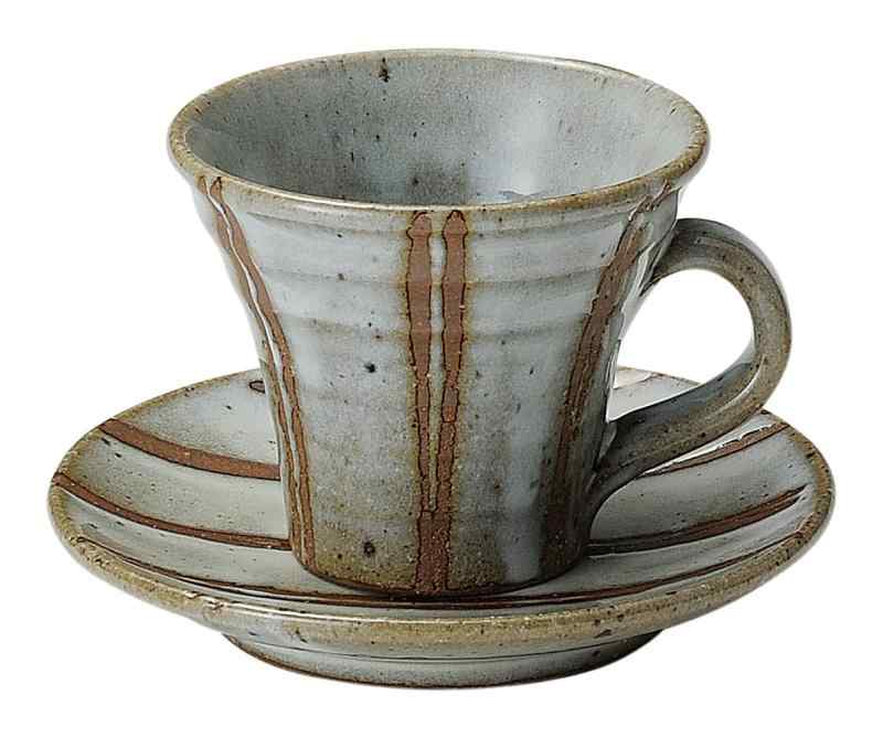 丸伊製陶 信楽焼 へちもん コーヒーカップ ソーサー セット 約200ml 白萩立線 MR-3-3283 ホワイトサイズ:約直径9×高さ7.5cm重量:約430g素材:陶器原産国:日本容量:約200ml