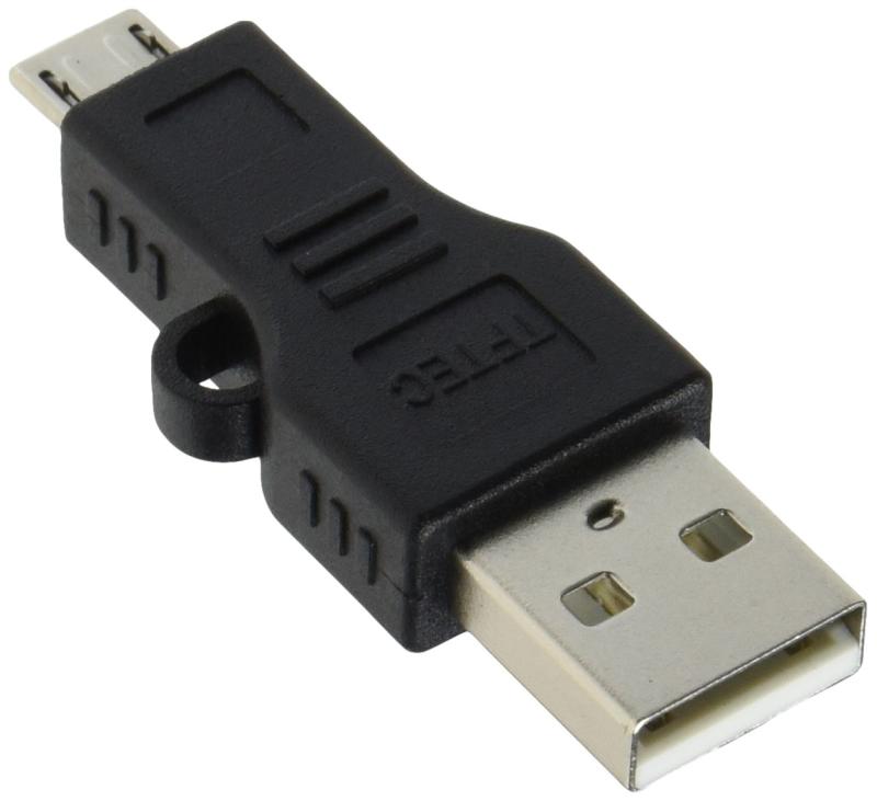変換名人 USB A(オス) → microUSB(オス) 変換アダプタ USBA-MC5AN端子 : USB A(オス) → microUSB(オス)