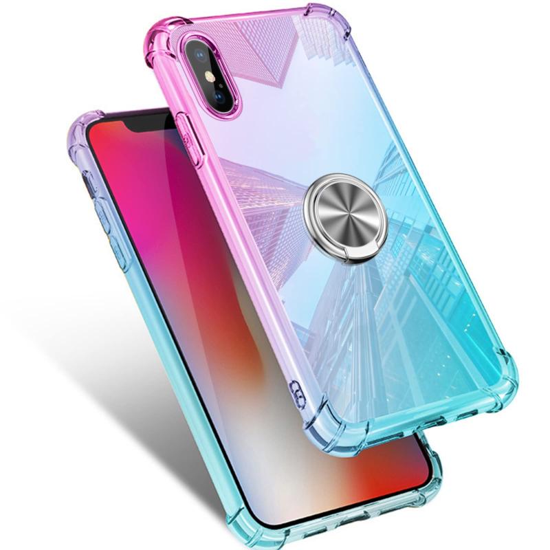 iPhone XS ケース/iPhone X ケース クリア 耐衝撃 薄型 グラデーション 透明 TPUバンパー 薄型 軽量 取り出し易い 全面保護 カバー 光学メッキ加工 おしゃれ 擦り傷防止 指紋防止 ストラップホール【対応機種】iPh...