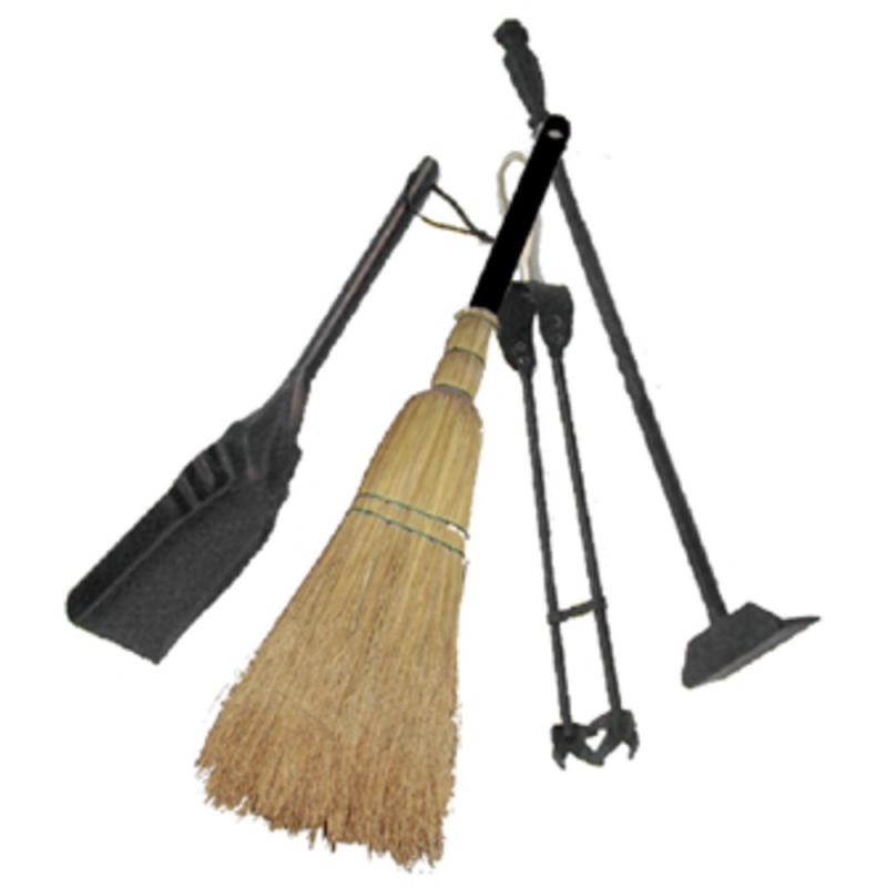 ホンマ製作所 掃除4点セット(袋入り) (501211005)セット内容:ほうき、スコップ、トング、灰ならし(4点セット)サイズ:高さ750mm原産国:中国