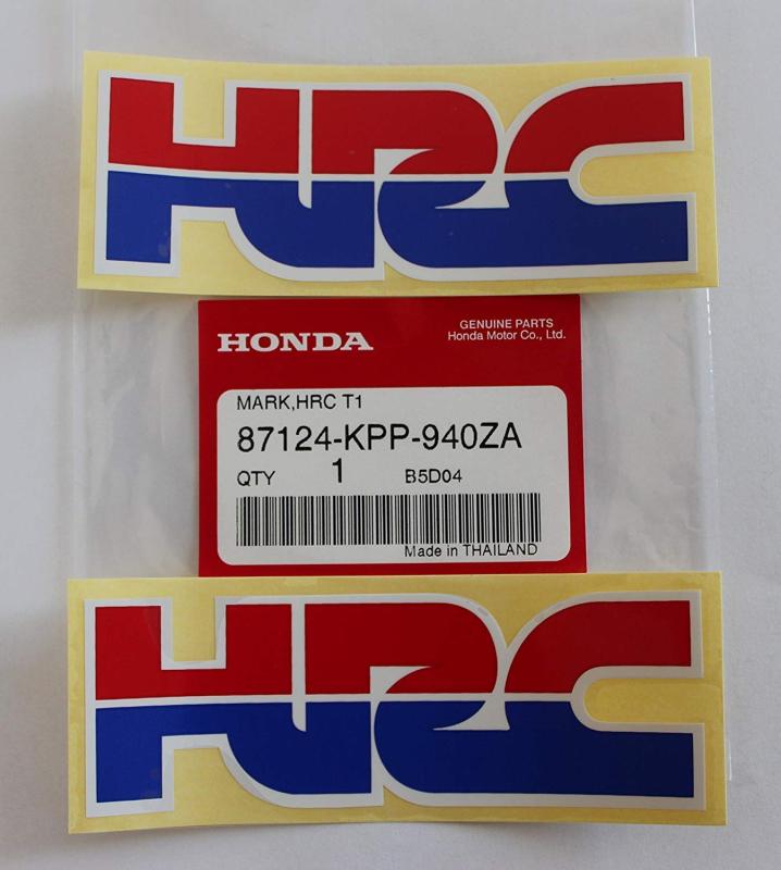 2 x Authentique Honda HRC (Honda Course Corporation) AUTOCOLLANTS / DÉCALQUES - CBR NSR 250 400 600 900 1000 FirebladeHR...