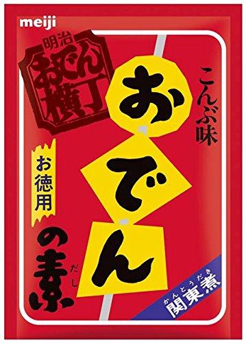 明治 おでん横丁 徳用袋 60g×10袋原材料:食塩、砂糖、たんぱく加水分解物、デキストリン、粉末しょうゆ、ラード、昆布粉末、酵母エキス、調味料(アミノ酸等)、カラメル色素、(原材料の一部に小麦、豚肉を含む)商品サイズ(高さx奥行x幅):1...