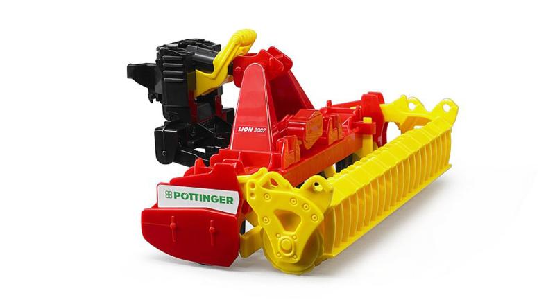 ブルーダー Pottinger Lion3002ロータリーハロー BR02346商品説明：トラクターで耕地作業をするためのアタッチメントパーツ。 商品サイズ：140×100×200（mm） 本体重量：175（g） 生産国：ドイツ