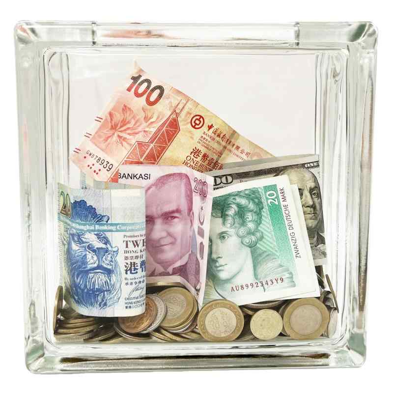 ONYX JAPAN ガラス ブロック バンク スクエア 透明 中が見える クラフト 貯金箱 コイン ディスプレイ インテリア ギフト【DIYクラフトに最適】透明で美しいガラスブロックは自由な発想でアートやデコレーションを楽しめる素材。絵画...