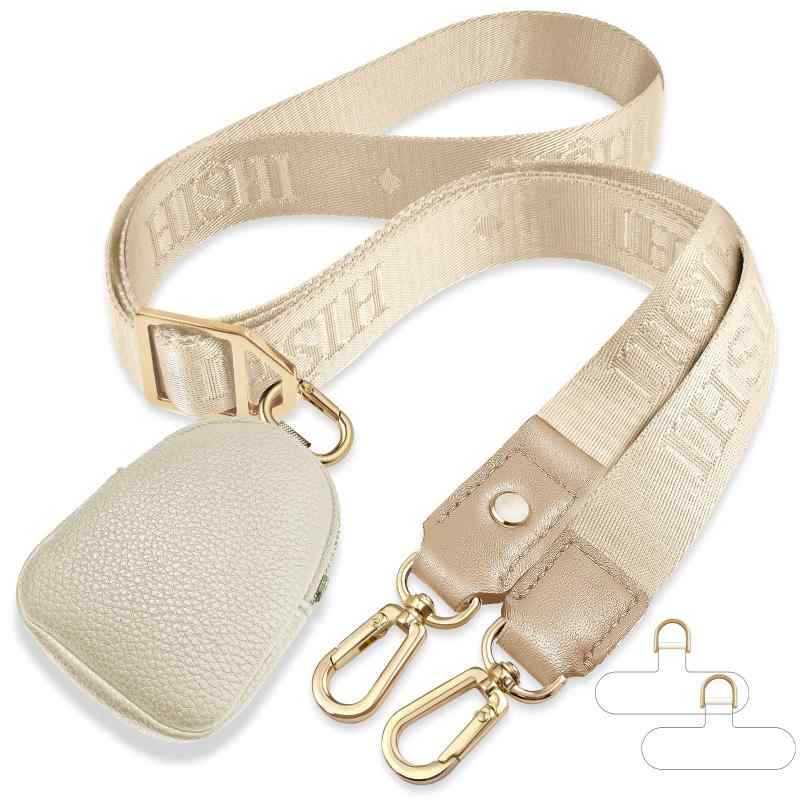 [UKON] 携帯ストラップ 斜め掛けショルダーストラップ 太めのネックストラップ 調節可能 プレミアム オシャレ バック スマホ 落下防止 パッチ2枚付き