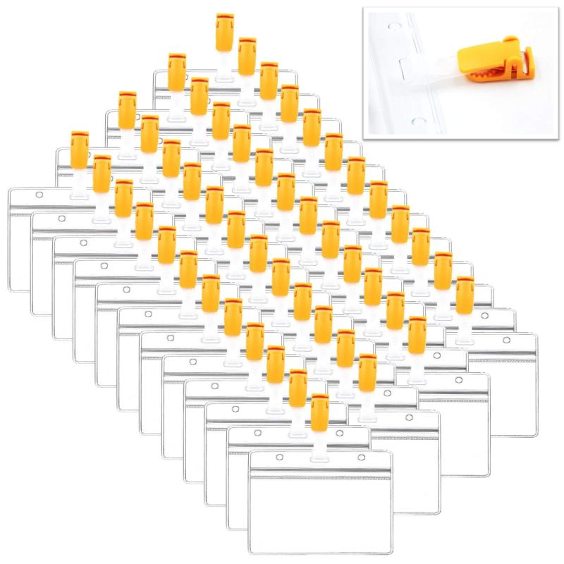 XPデザイン 名札クリップ バンドクリップ ネームホルダー 移動ポケット IDカード 名札 ケース 名札ホルダー パスケースIDカードや名札、名刺や社員証、セキュリティカードや入館証、学生証など、会社、学校、幼稚園、病院、老人福祉施設などで...