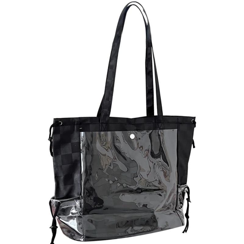 [YUYAKESHI] 痛バ 見せバッグ ショルダーバッグ ぬいぐるみ入れ 20cmぬいぐるみ用 外出 透明窓 大容量 収納 ポケット 巾着式 ぬいバ【仕様】❤製品名前：透明層付き大容量痛バッグ（人形なし）。❤素材：TPU、ナイロン。❤サイ...