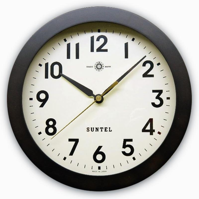 さんてる 日本製 天然木スタンダード掛け時計（アラビア文字）ダークブラウン QL727A-DBKサイズ：25×25×4.5cm重量：600g材質：天然木、ポプラ材ムーブメント：SKP製スイープクオーツムーブメント電池：マンガン単三