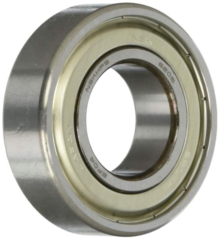 NSK ボールベアリング 6205ZZ単列深溝玉軸受。摩擦トルクが小さく、高速回転する部分や低騒音・低振動が要求される用途に最も適しています。許容回転数:13000min-1基本定格荷重(N):14000r、7850Cor