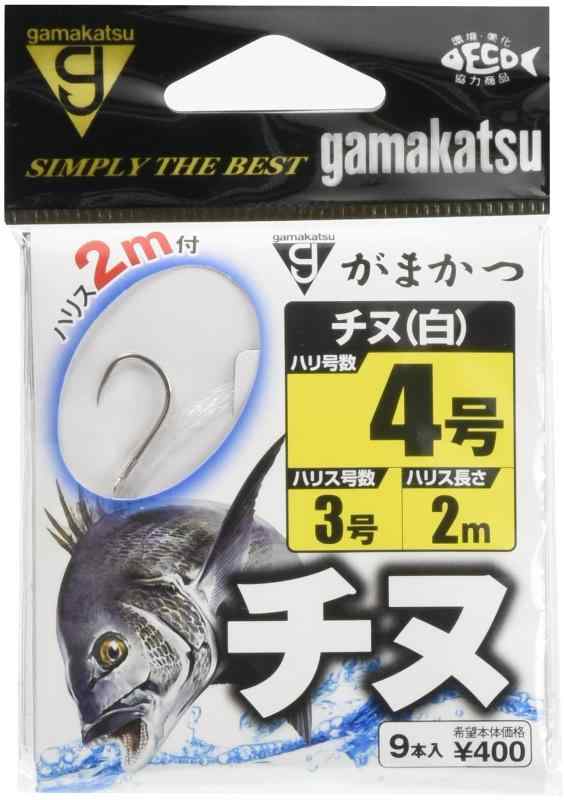 がまかつ(Gamakatsu) 糸付 チヌ(白) 2m 4号-ハリス3. 11990-4-3-07号数:4ハリス:3入本数:9