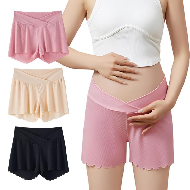 [RUOXIAO] マタニティパンツ ボクサー マタニティショーツ マタニティ 下着 インナーパンツ 妊婦 パンツ 大きいサイズ 産前 産後 高通気性 3枚組【設計点1】低腰V型二重腹部安全パンツ、150°腰が安定して腹部を支え、腹を絞らず...