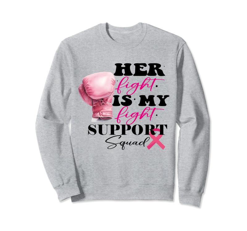 Her fight is my fight Breast Cancer Fighter ボクシンググローブ トレーナーHer fight is my fight Breast Cancer Awareness ピンクボクシンググローブデザイ...