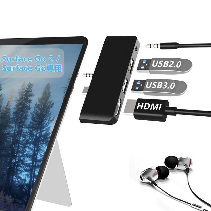 Microsoft Surface Go専用 USBハブ Surface Go 3/Surface Go 2対応 Rytaki 4K@30Hz HDMIポート+USB 3.0ポート+3.5mmヘッドフォンジャック+USB2.0ポート 高速デ...