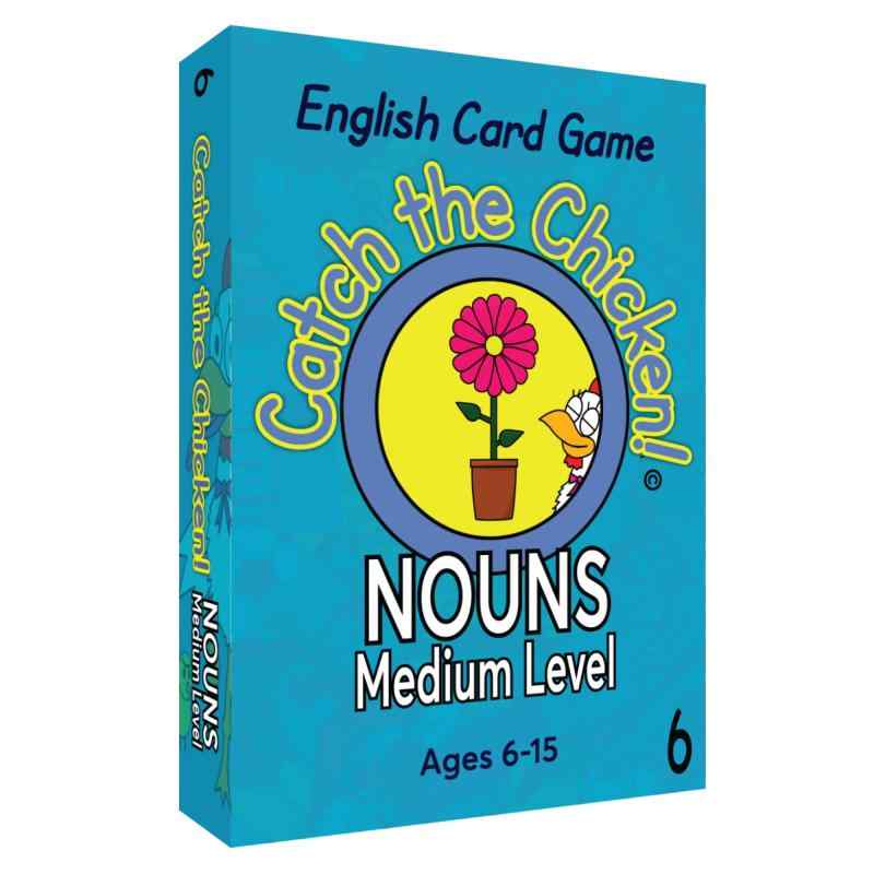 NOUNS 英語 カードゲーム Catch The Chicken English Card Game Medium Level 子供英語名詞フラッシュカード…英語のカードゲームキッズゲーム　6−15歳対象英語名詞の練習