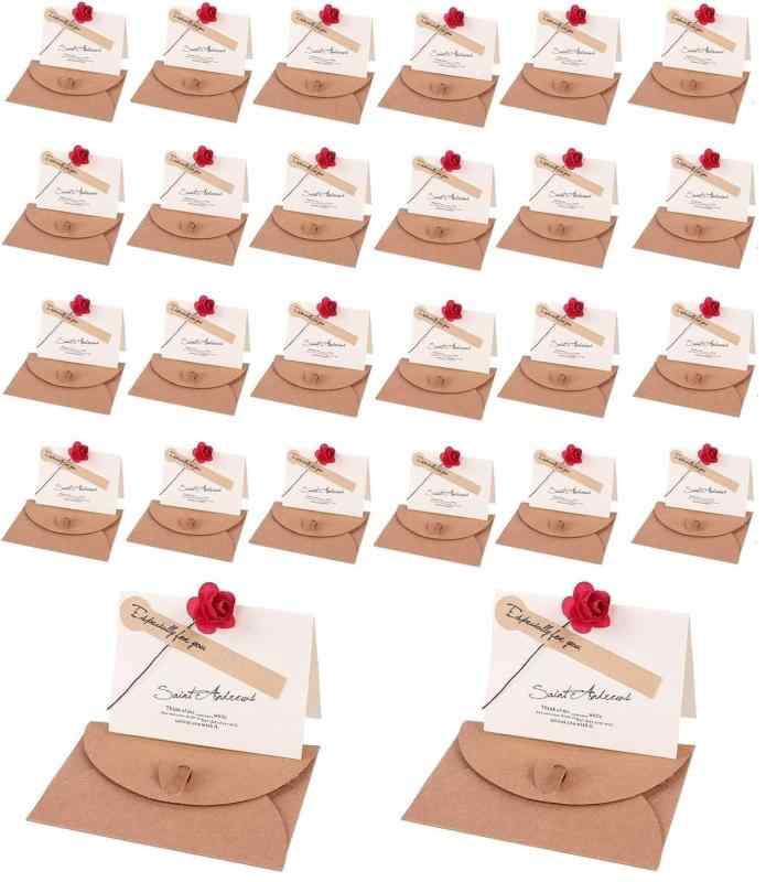 siawadeky メッセージカード 花束 ローズ 30枚セット 押し花 カード プチ 一言メッセージ グリーティングカード 誕生日 記念日 祝い 感謝状 結婚式 母の日 バレンタイン 卓上札 席札 おしゃれ 商品仕様：材質：クラフト紙、サ...