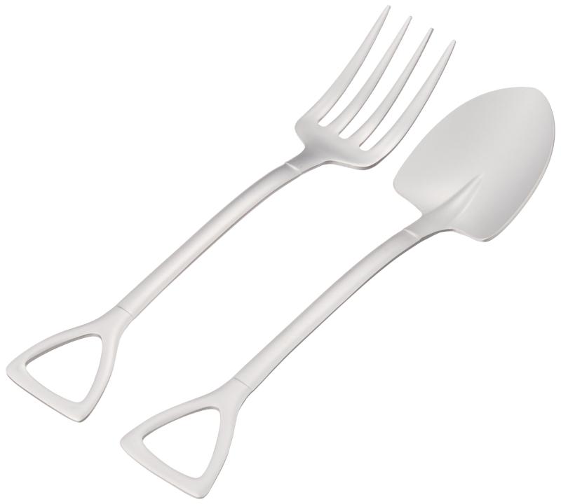 eve-mode The country story スコップ型シャベルスプーン&amp;フォーク 大 つや消し仕上げ ブラスト 2本組スプーン:全長175mm 幅39mm 高さ20mm フォーク:全長176mm 幅31mm 高さ22mm材...