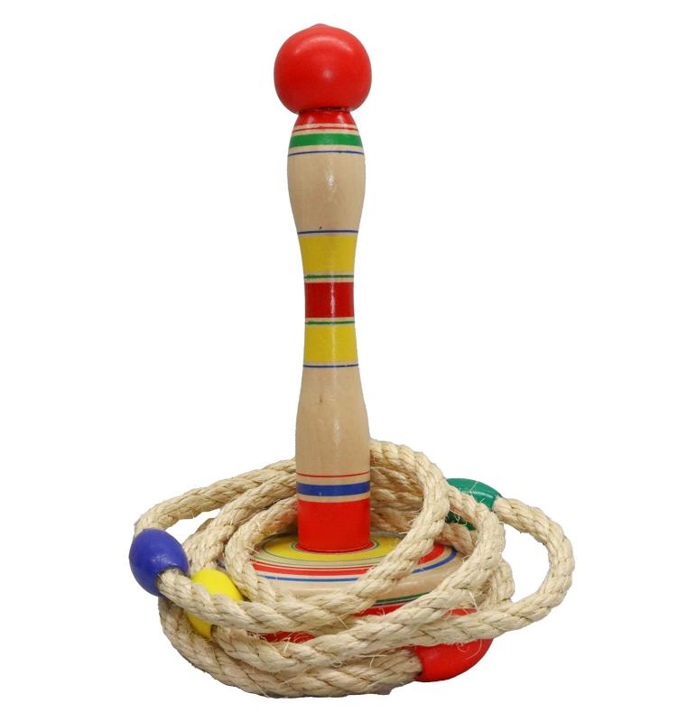 キャッスルエンタープライズ(Castle Enterprise) 昔ながらの木製 おもちゃ わなげサイズ：全長22×直径10cm本体に輪を投げて入れる
