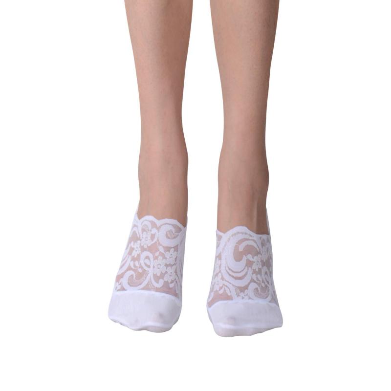 [Byuuu] レディース フットカバーソックス レースステルスソック深履き 脱げない 爽やかな靴下 綿ショー パンプス靴下 くるぶし ステルスソックス (ホワイト, 1足組)素材構成: 20%上品なレース+80%と純綿、通気性がいいし、と...