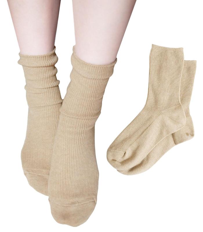 [Chica Hurra] レディースソックス 靴下 クルー丈 日本製 23-25cm 同色 2足セット リブソックス【内容】日本製 クルー丈1×1リブ編みソックス 同色2足セット【カラー】ベージュ ブラック チャコールグレー グレー アイ...