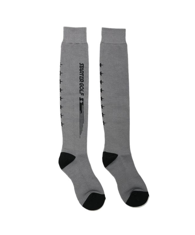 [STARTER] ゴルフ バックスターシューティングロゴ ハイソックス後方にはスター正面にスラッシュロゴをあしらったハイソックス日本製のしっかりしたストレッチの効いたソフトなコットン混ゴルフ用ハイソックス