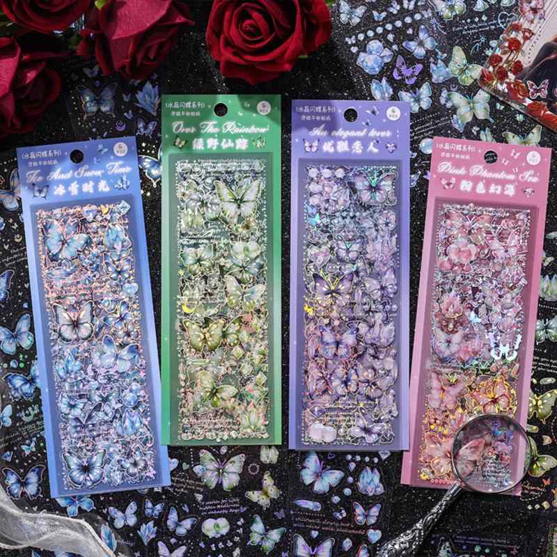 Liebste 手帳デコシール コラージュ 素材 詰め合わせ 大花柄 フォイル加工 シールセット 12種類 花 フルーツ【多彩なデザイン】ステッカーセット（各シリーズ3枚入り）がシートが含まれています。サイズは6 x 21 cm（ステッカー...