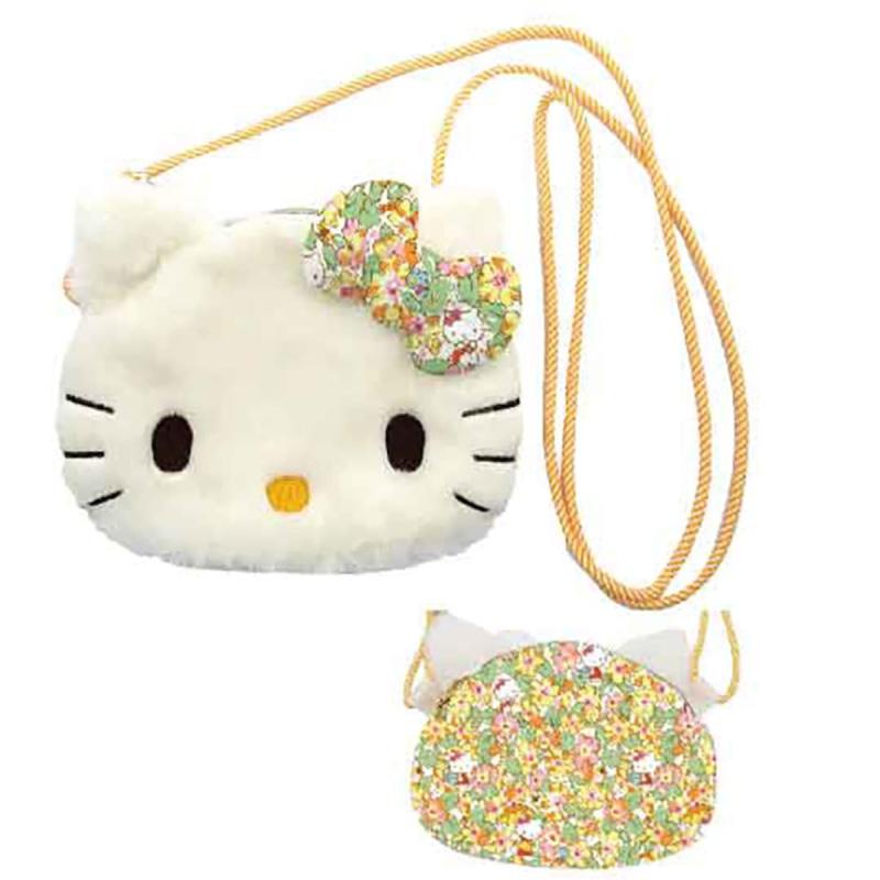 ナカジマコーポレーション リバティ・ファブリックス×ハローキティ ぬいぐるみサコッシュ YE 190451-24リバティ・ファブリックスを使用50周年を迎えるに相応しい、大人のための上品なハローキティのぬいぐるみと雑貨です。ぬいぐるみ部分の...